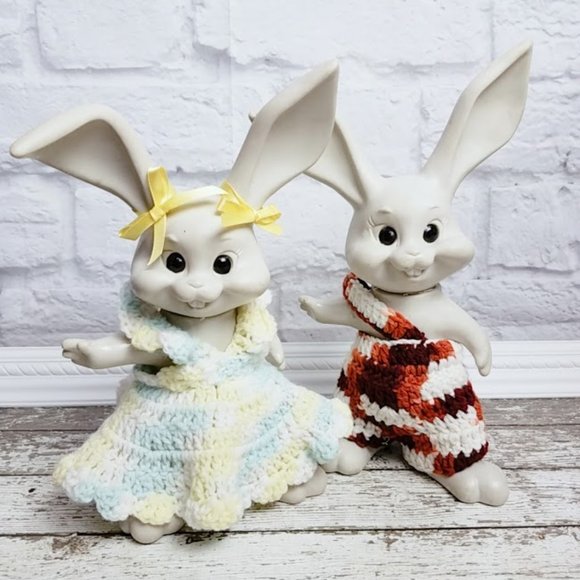 Vintage | Toys | Vintage Roy Des Of Fla Set Of 2 Bunny Rabbits | Poshmark